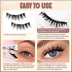 wiwoseo False Eyelashes Russian Strip Lashes D Curly Wispy Fluffy Eyelashes Russian Volume 3D Effect 13MM 15MM Faux Mink Lashes 20 Pairs Pack Crossing Eyelashes