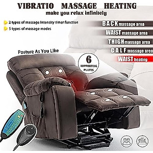 Cobplns Recliner Chair/Recliner Chairs for Adults， Lift Chairs Recliners for Elderly with Massage Lumbar Heating， Suitable for People Under 6 Feet Tall and Weighing up to 400lbs