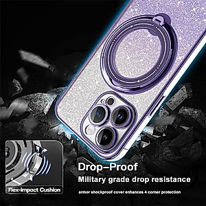 MRRSIWEI Glitter Case for Xiaomi Redmi 12C Compatible with Magsafe, Sparkle Bling Shiny Women Girls Slim Shockproof with Kickstand Cover for Xiaomi Redmi 12C.Gradient Green