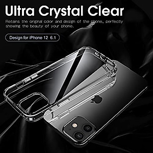 Migeec for iPhone 12 and iPhone 12 Pro Clear Case Shockproof Full Protection Phone Cases 6.1 inch