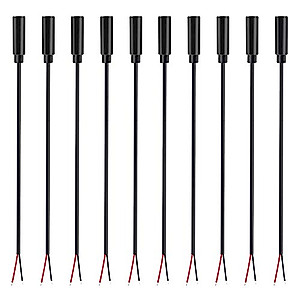 Fancasee (10 Pack) Replacement 3.5mm Female Jack to Bare Wire Open End TS 2 Pole Mono 1/8" 3.5mm Jack Plug Connector Audio Cable Repair