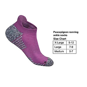 Peacepigeon Athletic Running Ankle Socks for Men and Women Anti Blister Low Cut Purple Socks (Large 4 Pairs)