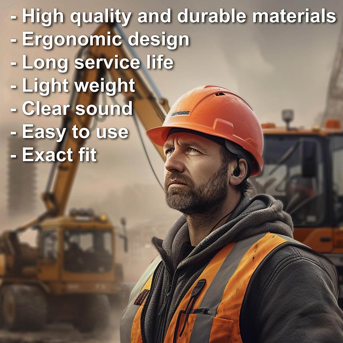 HQRP 2-Pack D Shape Earpiece Headset PTT Mic Compatible with Motorola RDV-5100, RDV-2020, AU-1200, AV-1200 Sun Meter