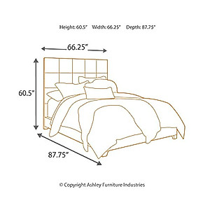 Signature Design by Ashley Dolante Modern Upholstered Square Tufted Platform Bed, Queen, Gray
