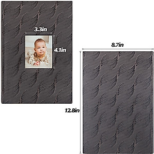 AUEAR, Photo Album Holds 4x6 300 Horizontal Pictures with Memo Space, Large Capacity Fabric Cover Photo Book for Graduation, Family Wedding Anniversary (Black)