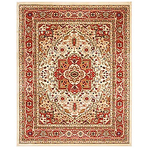 SAFAVIEH Lyndhurst Collection Area Rug - 6' x 9', Ivory & Rust, Traditional Oriental Design, Non-Shedding & Easy Care, Ideal for High Traffic Areas in Living Room, Bedroom (LNH330R)