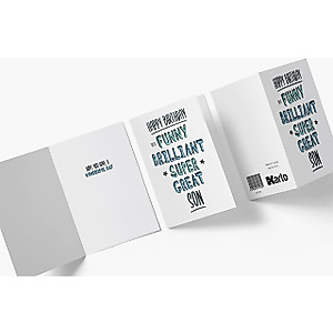 Karto Sweet and Funny Birthday Card For Son, Large 5.5 x 8.5 Greeting Card, Birthday Card For Son Adult, Birthday Card For Son In Law Compliment Son