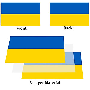 Double Sided Ukraine Flag 2x3 ft Outdoor- Ukrainian National Flags Heavy Duty 210D Polyester with Brass Grommets