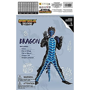 Spooktacular Creations Halloween Kids Boys Black and Blue Dragon costume, Dragon Wings and Mask for Halloween Parties, Cosplay-S(5-7yr)