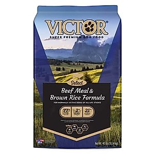 Victor Super Premium Dog Food – Select - Beef Meal & Brown Rice Formula – Gluten Free Beef Meal Dry Dog Food for All Normally Active Dogs of All Life Stages, 40 lbs
