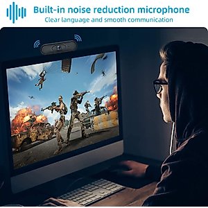 COOLSHARK Webcam with Microphone, 1080P HD Computer Camera, USB Computer Camera for Live Streaming Webcam, Plug and Play Video Calling Webcam, Large Sensor Superior Low Light for Conferencing