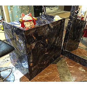 REDODECO Sapphire Marble Peel Stick Vinyl Kitchen Countertop Sticker Funitures Desk Table Covering Wrap Film,16inch by 78inch