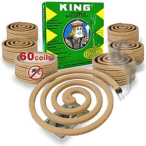 KING Mosquito Coils - Hawaii Most Trusted Citronella Coils - Each Coil Burns for 6 to 8 Hours (60 Coils)