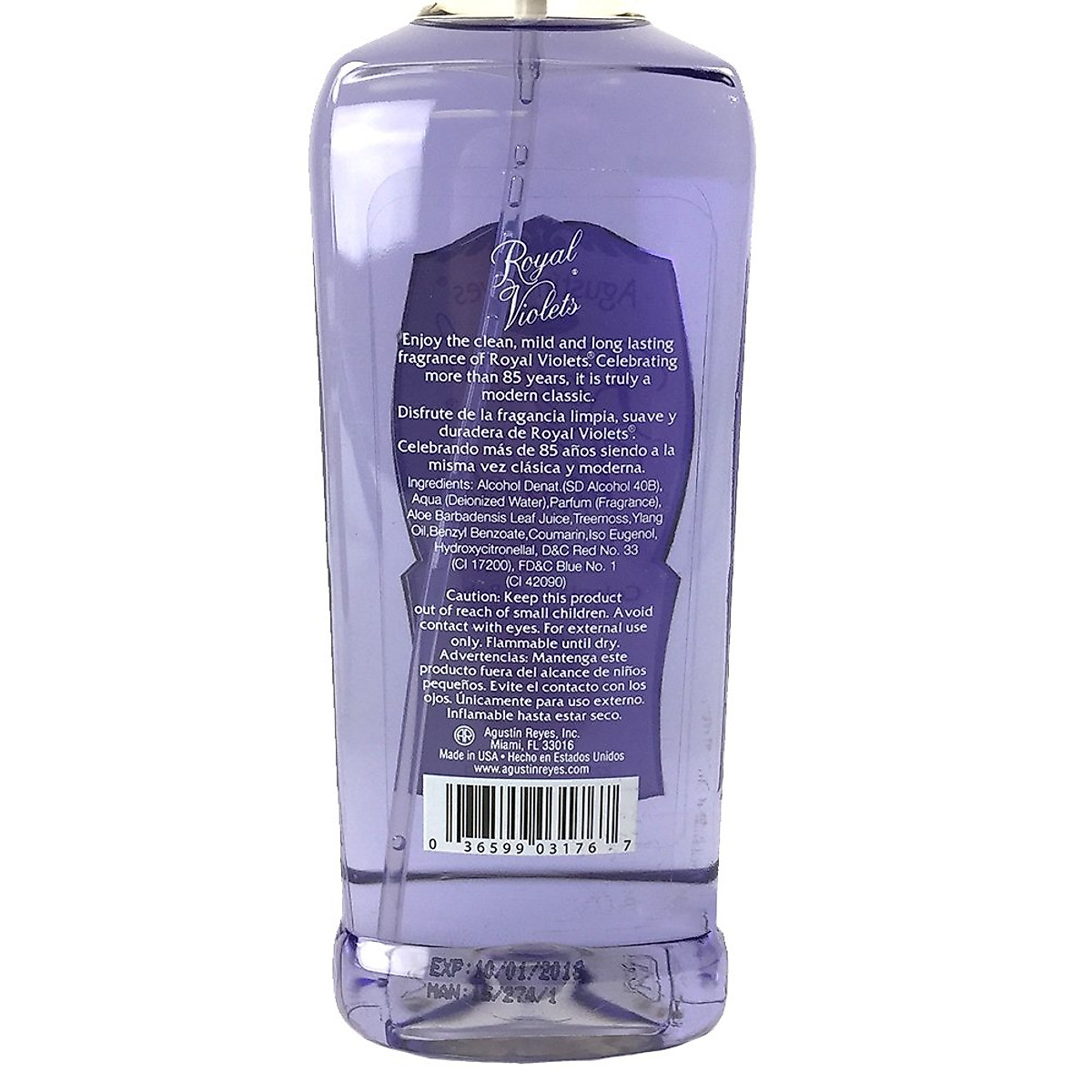 Agustin Reyes Royal with Aloe Vera Violets - Baby Cologne Spray Bottle by Royal Violets. (1)
