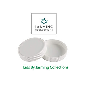 Jarming Collections Plastic Mason Jar Lids - Regular Mouth Mason Jar Storage Lids, Reusable Leak Proof Colored Caps, Covers 2.75 Inch Mouth Glass Mason Jars, Set of 12 (White)