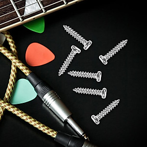 SUPVOX 50 PCS Tuning Peg Tuning Key Screws Machine Heads Guitar Tuner Mounting Screws for Electric/Acoustic Guitar Bass 11 x 2 mm (Silver)