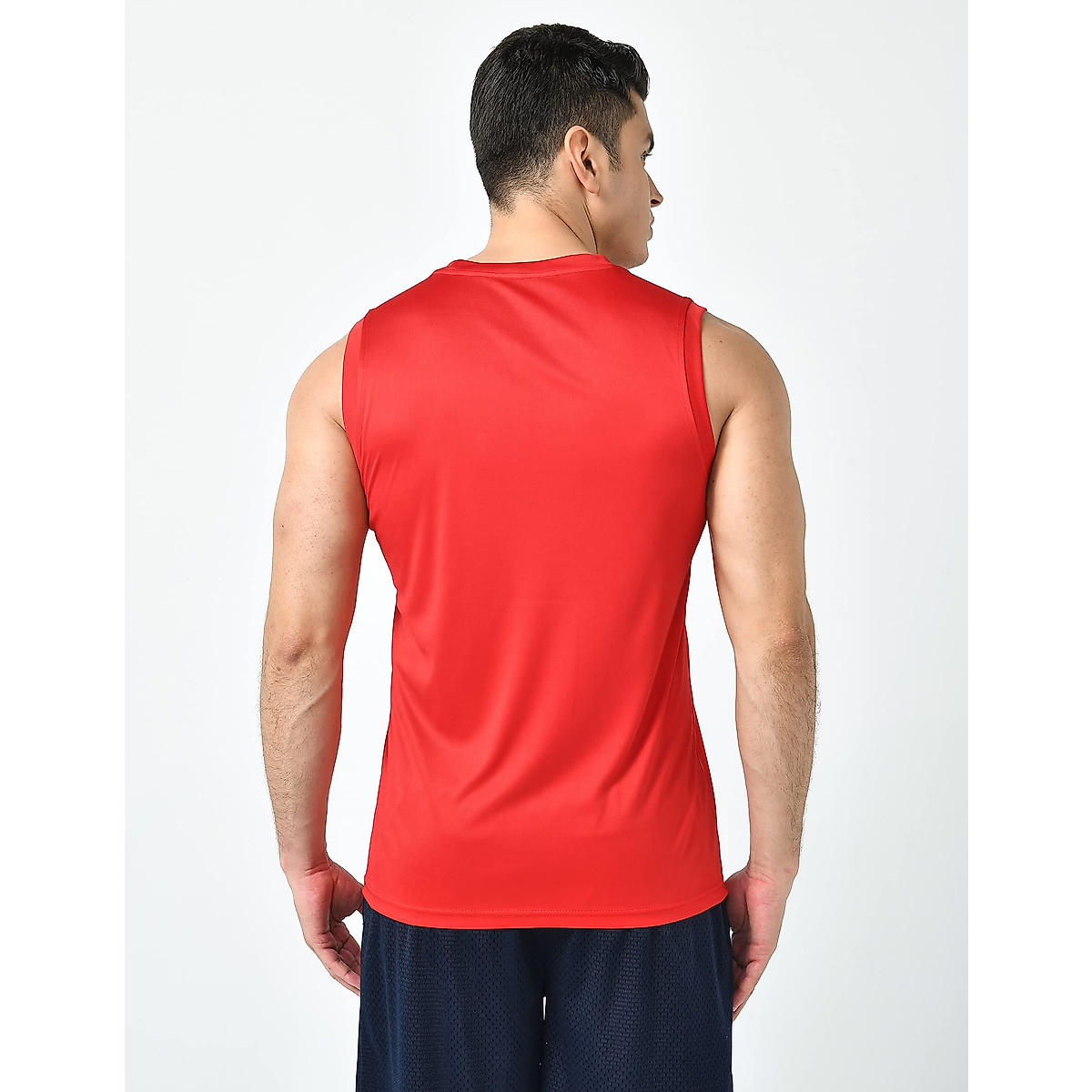 Liberty Imports Pack of 5 Men's Stretch Cool Dry Muscle Tank Tops Athletic Crewneck Sleeveless Workout Shirts (White/Red/Blue/Gray/Black, XX-Large)