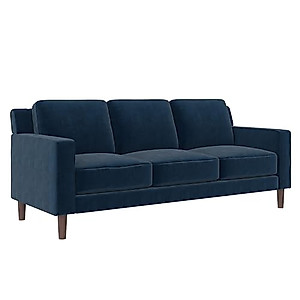 DHP Brynn 3 Seater Sofa, Blue Velvet