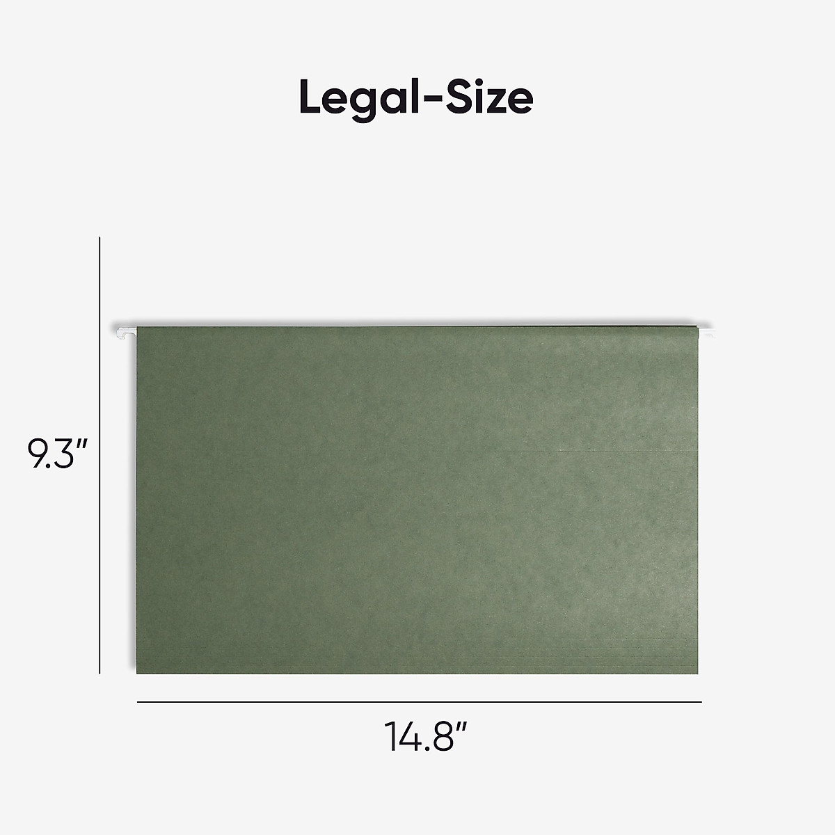 Smead Hanging File Folders for Documents, with 1/5-Cut Tabs, Legal Size, File Organizer for Filing Cabinets, Legal and Office Supplies, Standard Green, 25 Pack (64155)