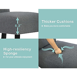 Accent Chair Set of 2, Living Room Chair, Small Chair for Bedroom, Accent Chairs for Living Room Office, Small Modern Armless Accent Chair, Side Bedroom Chairs with Thick Sponge Cushion, Grey