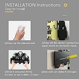 The Nightmare Before Christmas Hooks-Jack Skellington Decor Wall Hooks,Wall Décor,Coat Hooks,Key Holder,Key Hanger for Wall、Entryway and Kitchen-11.8×7.8Inch、 Black 、Eco-Wood