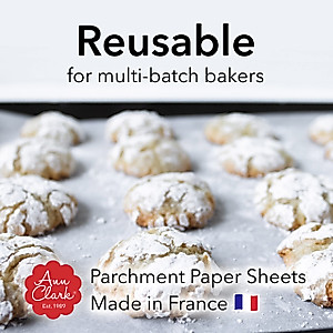 Ann Clark Parchment Paper Sheets for Baking, Made in France, Natural Nonstick 16" x 12" Precut 100 Sheets