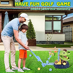 Upgraded Kids Golf Toys Set - Baby Golf Club Set Seahorse Putter,Indoor & Outdoor Mini Golf Game - Toddler Golf Set Birthday Gifts for Boys Girls 3-12