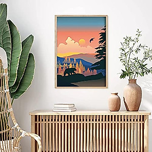 cupmod 6 Packs Paint by Number for Adults Beginners,National Park Painting by Number Kits on Canvas Without Frame,Lanscape Craft Arts for Home Wall Decor