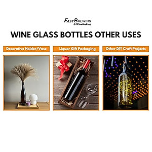 FastRack - W5 Bordeaux Wine Bottles, 12 Clear, 750 ml Empty Bottles - NO CORKS INCLUDED