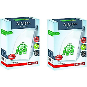 Miele AirClean 3D Efficiency Dust Bag, Type U, 8 Bags & 4 filters