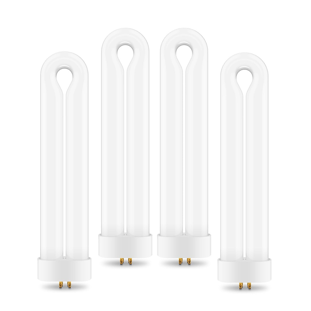PACETAP 4 Pack Replacement Bulbs FUL15W BL with 4 Pin Base, Indoor Outdoor 15W U Shape Lamp Tube Compatible with T6 T8 T9