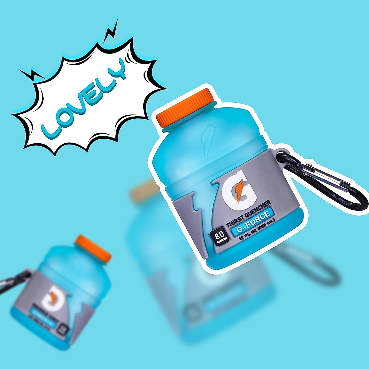 Compatible with Airpod 2/1 Silicone Case, Soft 3D Cartoon Cute Cool Design Shockproof Protective Air Pods Cover Kids Girls Women Unique Keychain Cases for Air Pods 2&1