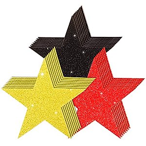 120 Pcs Glitter Star Cutouts - 6 Inch Large Glitter Stars Decoration for Classroom Bulletin Board Wall Party Supplies, 3 Colors