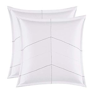 City Scene - Euro Sham Pillow Covers, Smooth & Soft Bedding, Stylish Home Decor (Courtney White, 2 Piece)