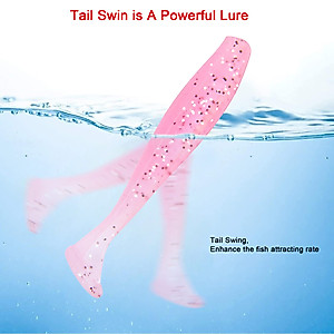 25PCS Soft Paddle Tail Fishing Swimbaits Lures,Fishing Baits Kit for Fishing Bass Trout Redfish Freshwater Saltwater with Tackle Box