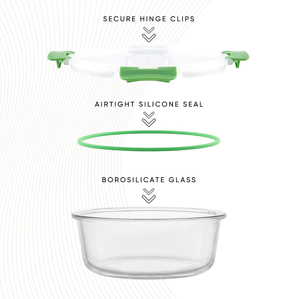 JoyJolt JoyFul 24pc Borosilicate Glass Storage Containers with Lids. 12 Airtight, Freezer Safe Food Storage Containers, Pantry Kitchen Storage Containers, Glass Meal Prep Container for Lunch