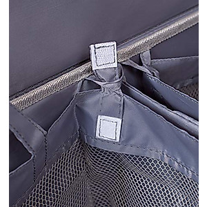 BIRDROCK HOME Premium 2 Section Linen Collapsible Laundry Hamper with 4 Load Capacity | Removable Mesh Bags, Magnetic Lid and Sturdy MDF Board | Stylish Dual Compartment Clothes Hamper | Grey