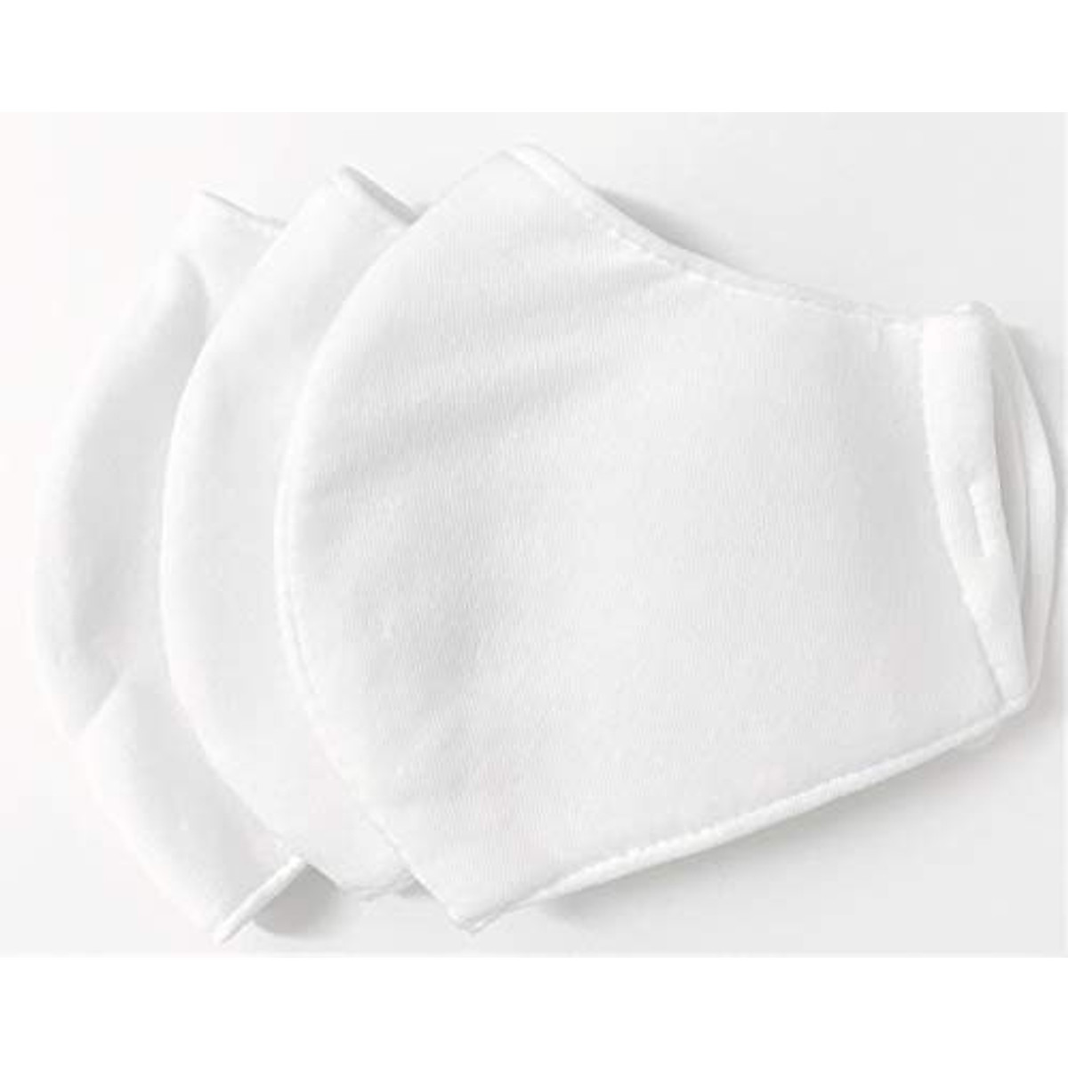 (5 Pack) Reusable and Washable Cotton 3 Layer Face Mask Adult - White