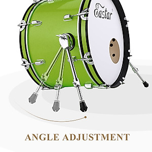 Eastar 4 Drum 2 Cymbal Drum Set for Adults, 18'' Complete Drum Kit for Intermediate Drum Play, Green (EDS-540GN)