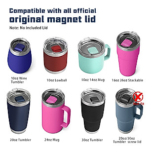 Beonsky 12 Colors New Upgrade Magnetic Slider Replacement Block, Compatible with YETI Lids 10 oz, 14 oz, 16 oz, 20 oz, 26 oz, 30 oz (2*Black)