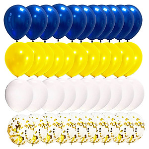 Graduation Party Decorations Navy Blue Yellow 2024/Blue Yellow Balloons/Michigan Balloons/Blue Yellow Birthday Party Decorations 40pcs for Blue Yellow Graduation Decorations 2024