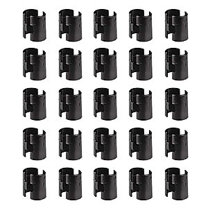 Wire Shelf Clips for 3/4" Post, WMDXF Wire Shelving Shelf Lock Clips 25 Pairs 50 Pieces, Shelving Sleeves Replacements, Black