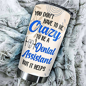 MEDROC Dental Assistant Tumbler Gifts - Stainless Steel 20oz, Funny Dental Assistant Accessories For Birthday Christmas, Dental Assistants Appreciation Week Gifts For Women Men Coffee Cups (TBDA04)