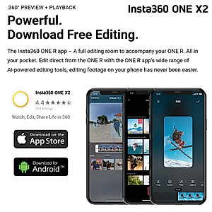 Insta360 ONE X2 360 Camera with Touchscreen - 5.7K30 360 Video, Front SteadyCam Mode, 18MP 360 Photo + InstaPano (No Card)