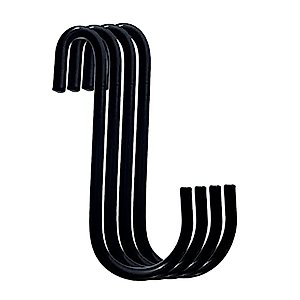 FASTENER TREE 20 Pack S Hooks, 3.5x3" S Hanging Hooks Heavy Duty Rack Hooks for Kitchen Pot&Pan, Garden Plants, Bedroom Clothes, Bathroom Towels Black