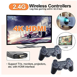 Wireless Retro Game Console,Retro Game Stick,Nostalgia Stick Game, Plug and Play Video Game Stick Built in 10000+ Games,9 Classic Emulators,