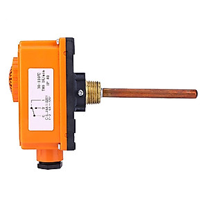 Temperature Start Regulator, 30-110℃ G1/2 Male Thread 220V Hot Water Pipeline Thermostat Temperature Controller