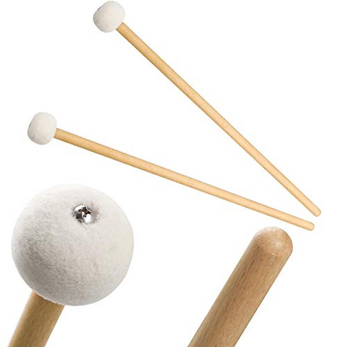 Buytra Marimba Mallets and Timpani Mallets Set with Case - Medium Hard Yarn Head Keyboard Marimba Mallet, Blue - Felt Head Timpani Mallet Stick Percussion