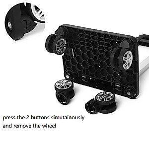 Hand Truck with Telescoping Rod and 4 Wheels, Heavy-Duty Folding Cart for Luggage, Backpacks and More, Black