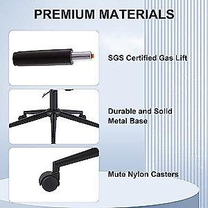 Ergonomic Home Office Chair, High Back Desk Chair with Adjustable Lumbar Support, 2D Armrest and Headrest, Black Mesh Computer Gaming Chair with Tilt Function